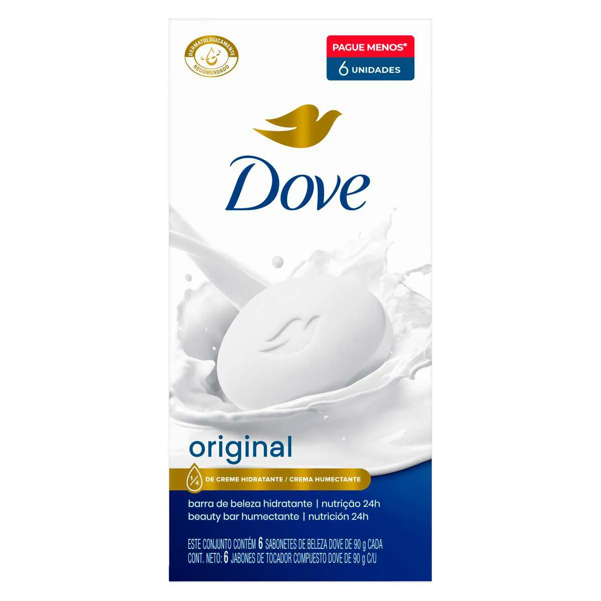 Kit Sabonete Dove Original em Barra 6 unidades pelo menor preço | Drogasil