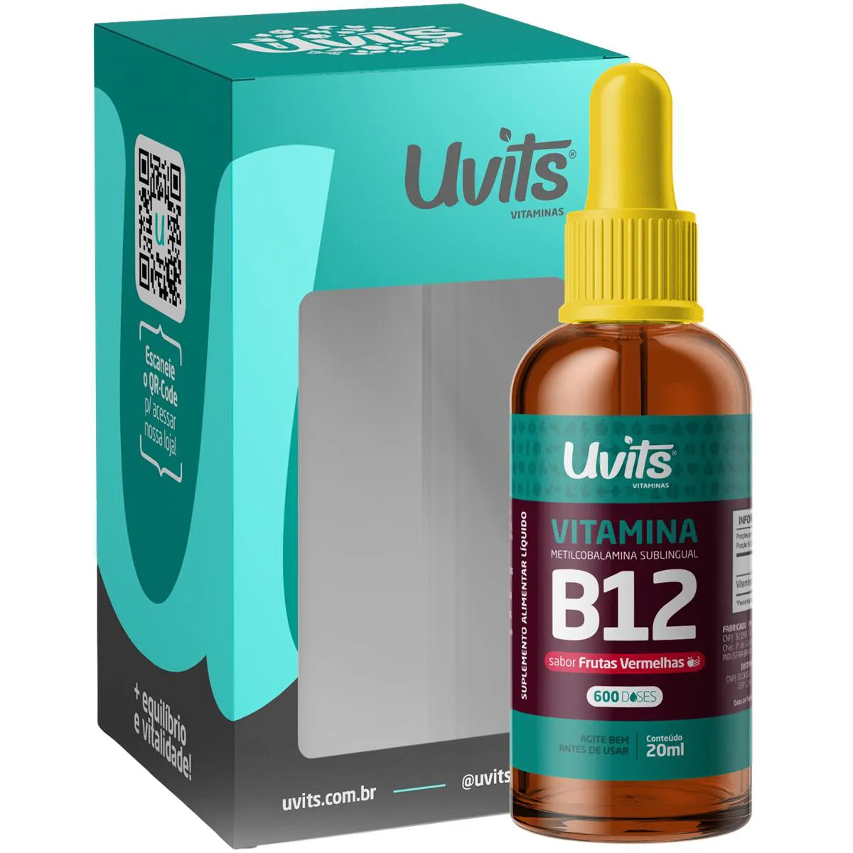 Vitamina Metilcobalamina B12 Gotas 20ml Liquida Sublingual Uvits Frutas ...