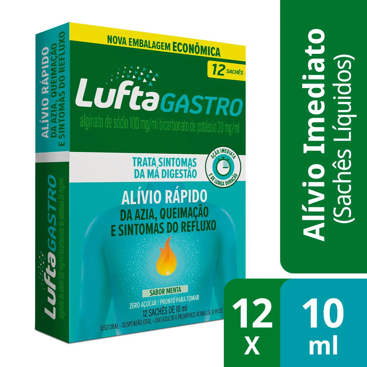 LuftaGastroPro Sabor Menta Sachê com 10ml: Encontre online | Droga Raia