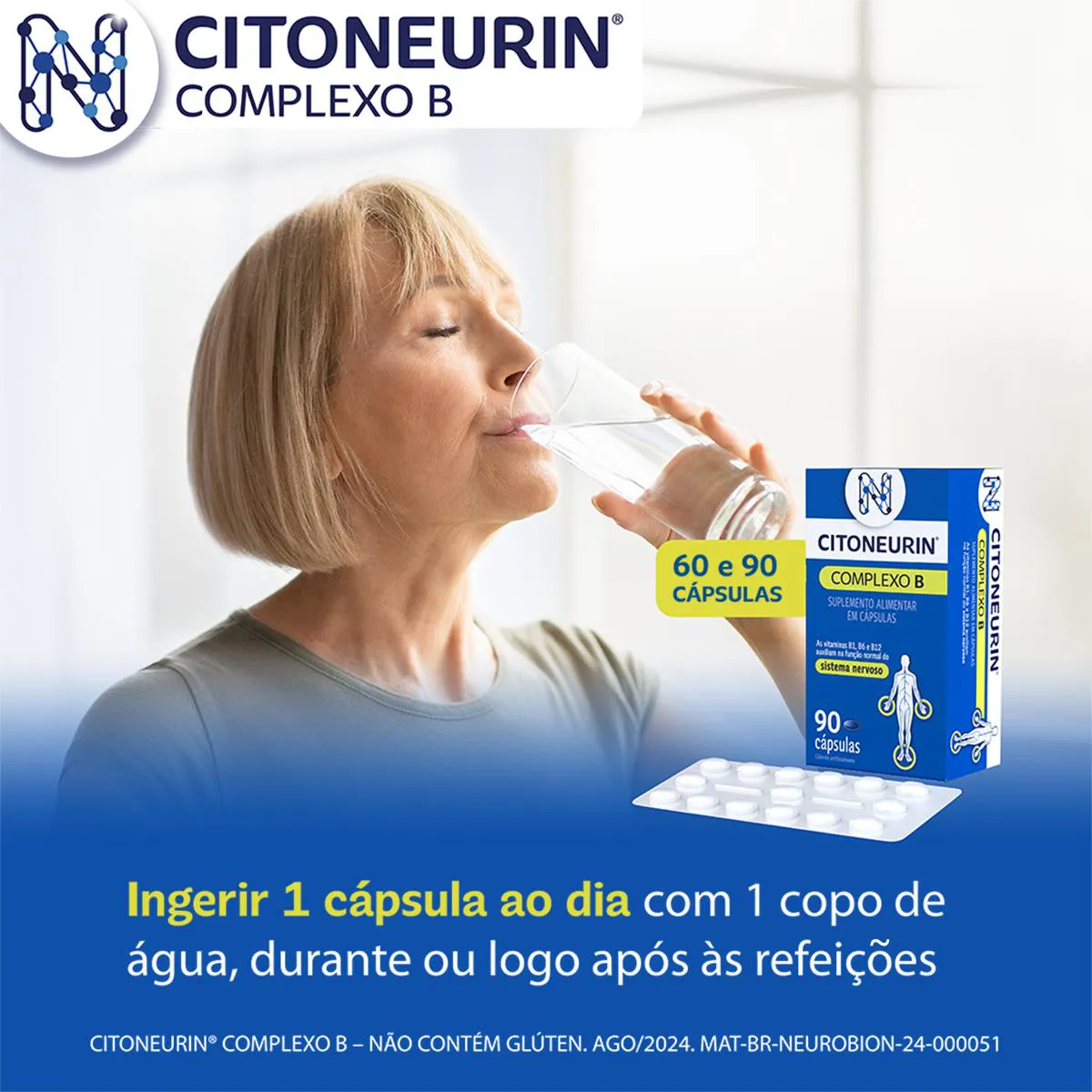 CITONEURIN COMPLEXO B 60 CAPSULAS 1144969 | Drogasil CITONEURIN COMPLEXO B 60 CAPSULAS 1144969 | Drogasil