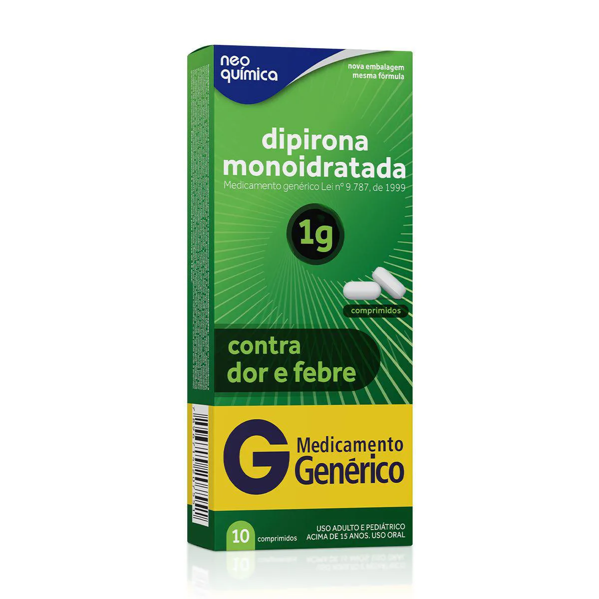 Dipirona Monoidratada 1g 10 comprimidos Cimed Genérico - Preço e para ...