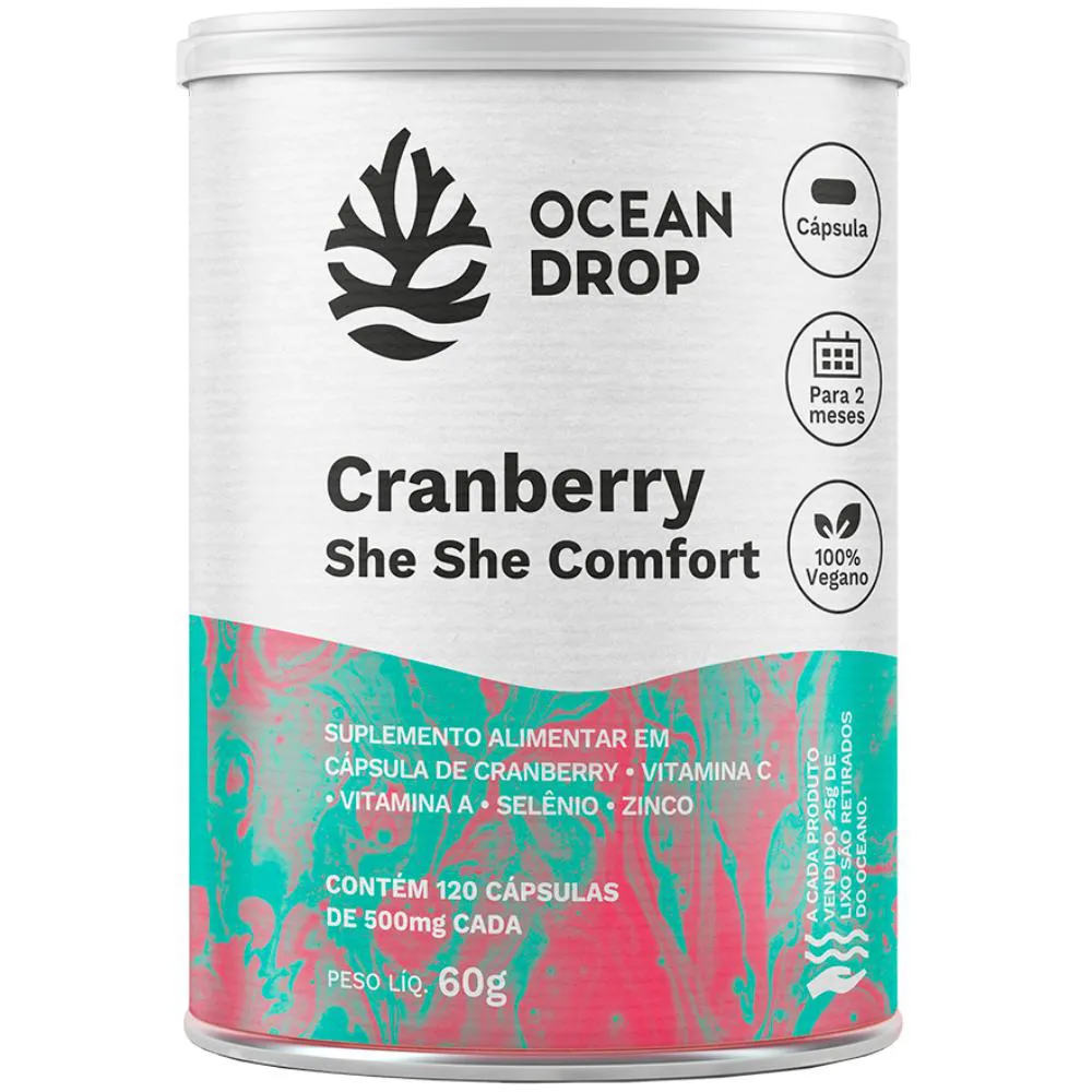 Cranberry She She Confort 120 Capsulas 500Mg Ocean Drop 1344087 | Drogasil