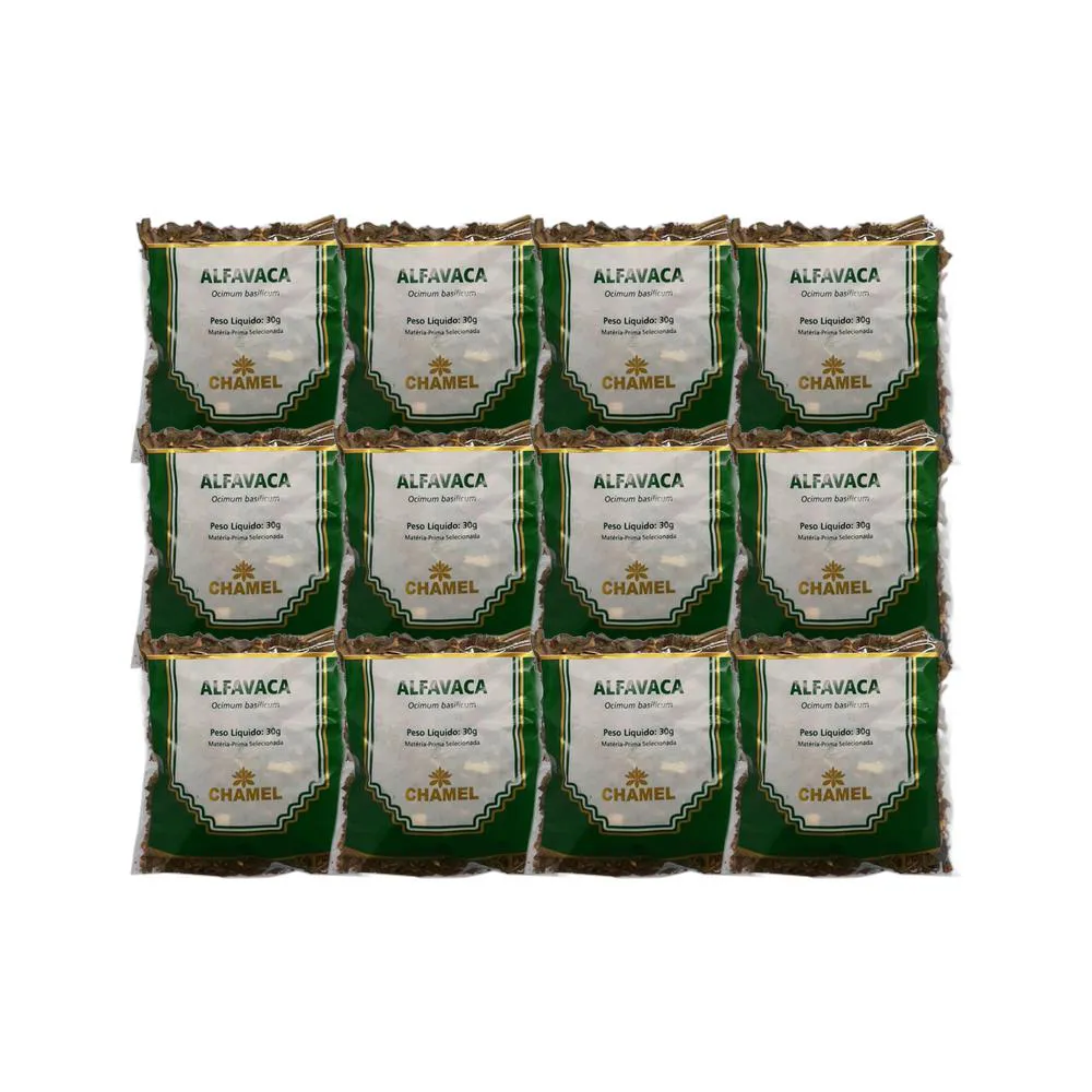Kit 12X Chá Pacote Alfavaca Mista 30G - Chamel | Droga Raia | Droga Raia