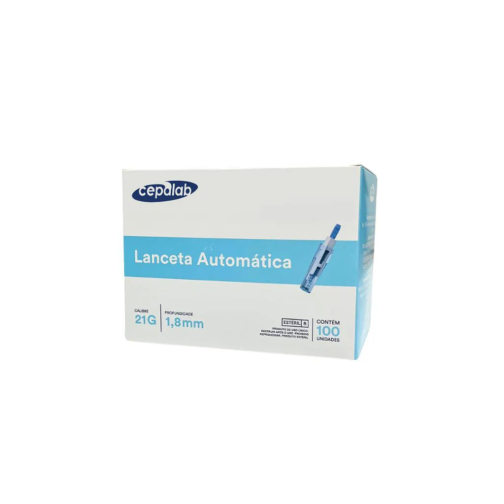 Lanceta Automática 21Gx1,8Mm Cepalab | Drogasil | Drogasil
