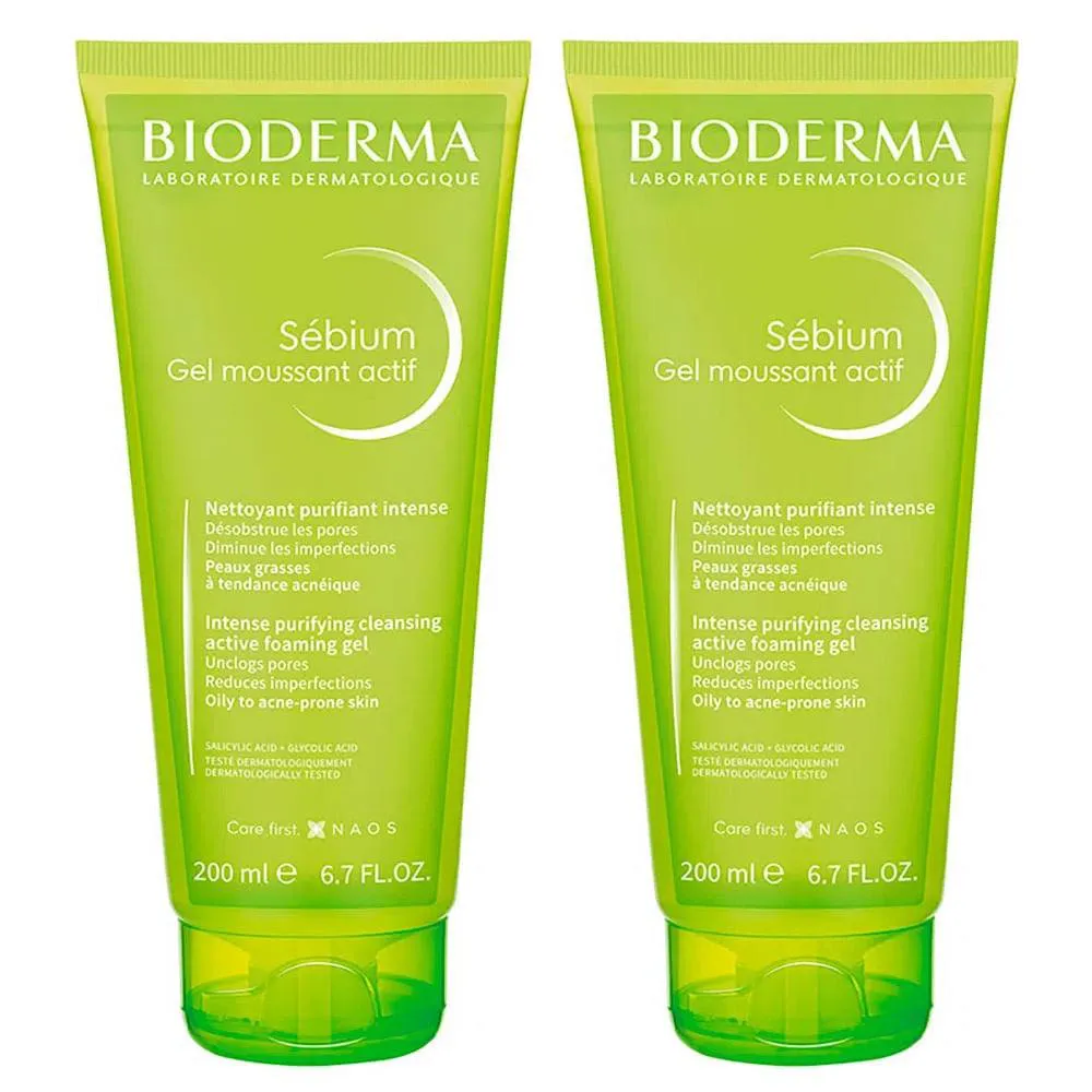 Bioderma Sébium Actif Kit com 2 Unidades - Gel de Limpeza ...