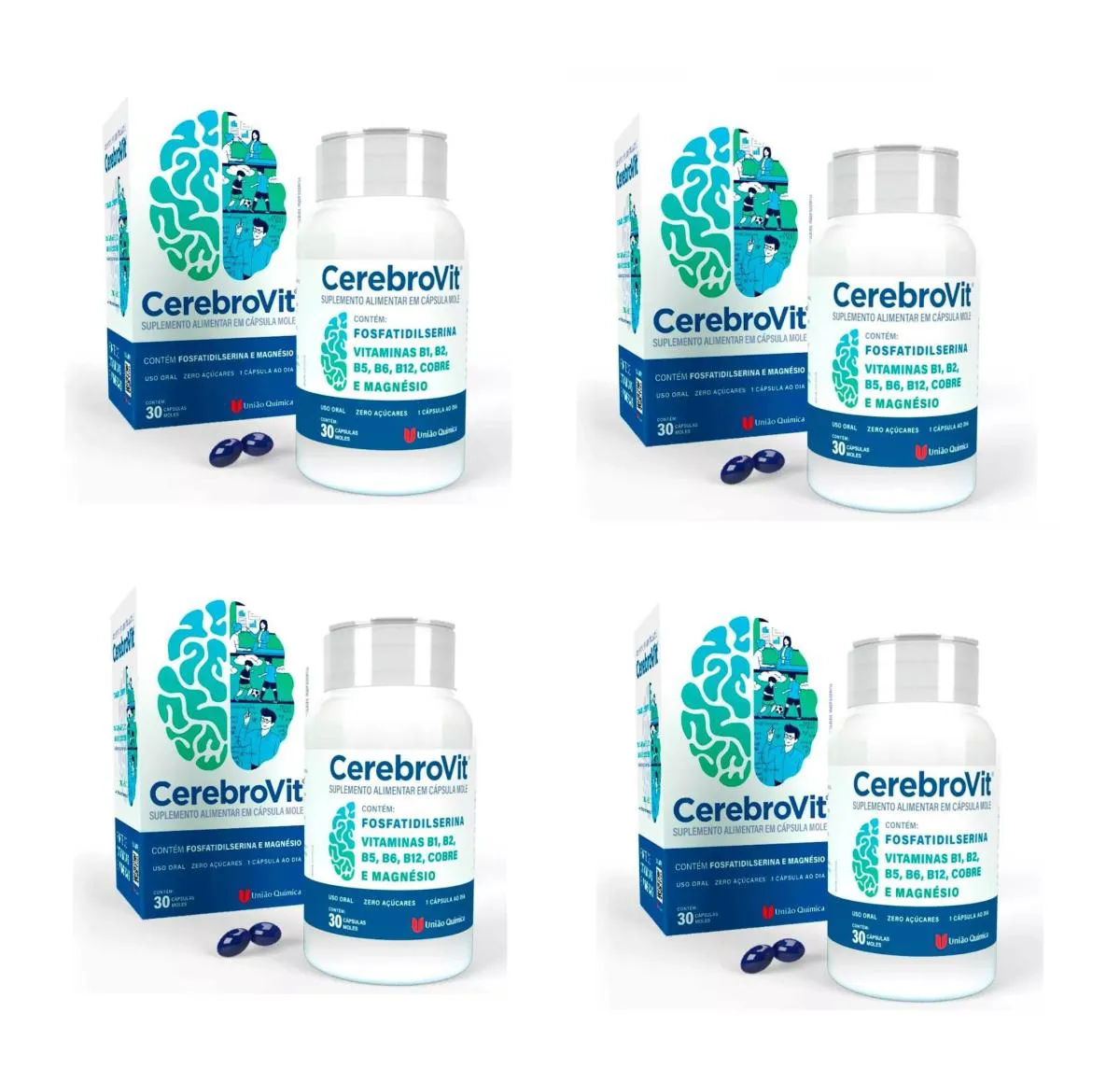 Kit 4 Suplemento Cerebrovit Fosfatidilserina Magnésio 30Cps | Drogasil ...