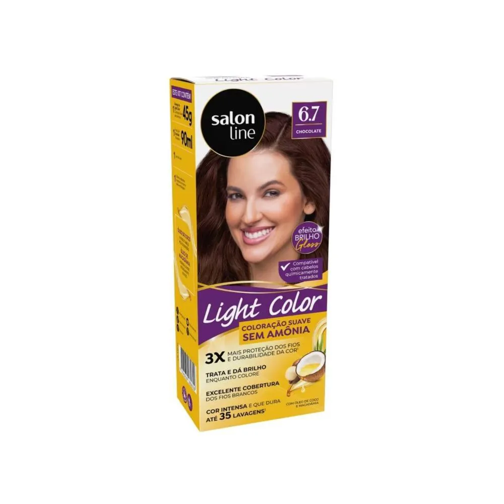 Coloração Salon Line Light Color Profissional 6.7 Chocolate | Drogasil ...