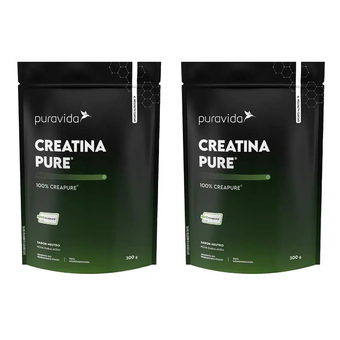 Kit 2 Creatina Pure em Po Vegana - 300G - Puravida 1422720 | Drogasil