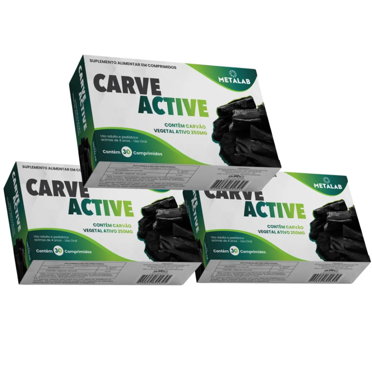 Kit 3X Carve Active Alivia Desconfortos para Gases | Drogasil | Drogasil