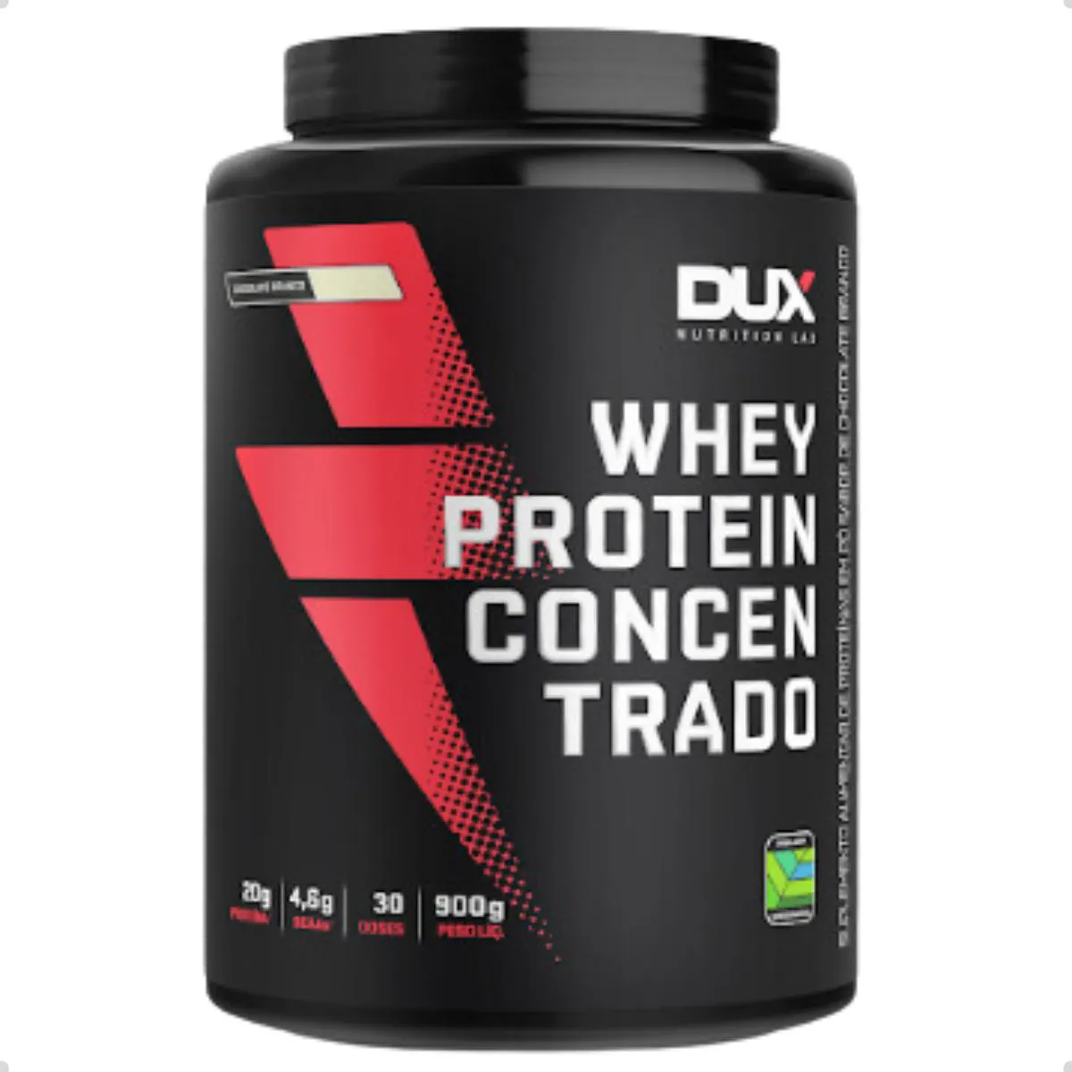 Whey Protein Concentrado Pote 900G Dux Nutrition Chocolate Branco ...