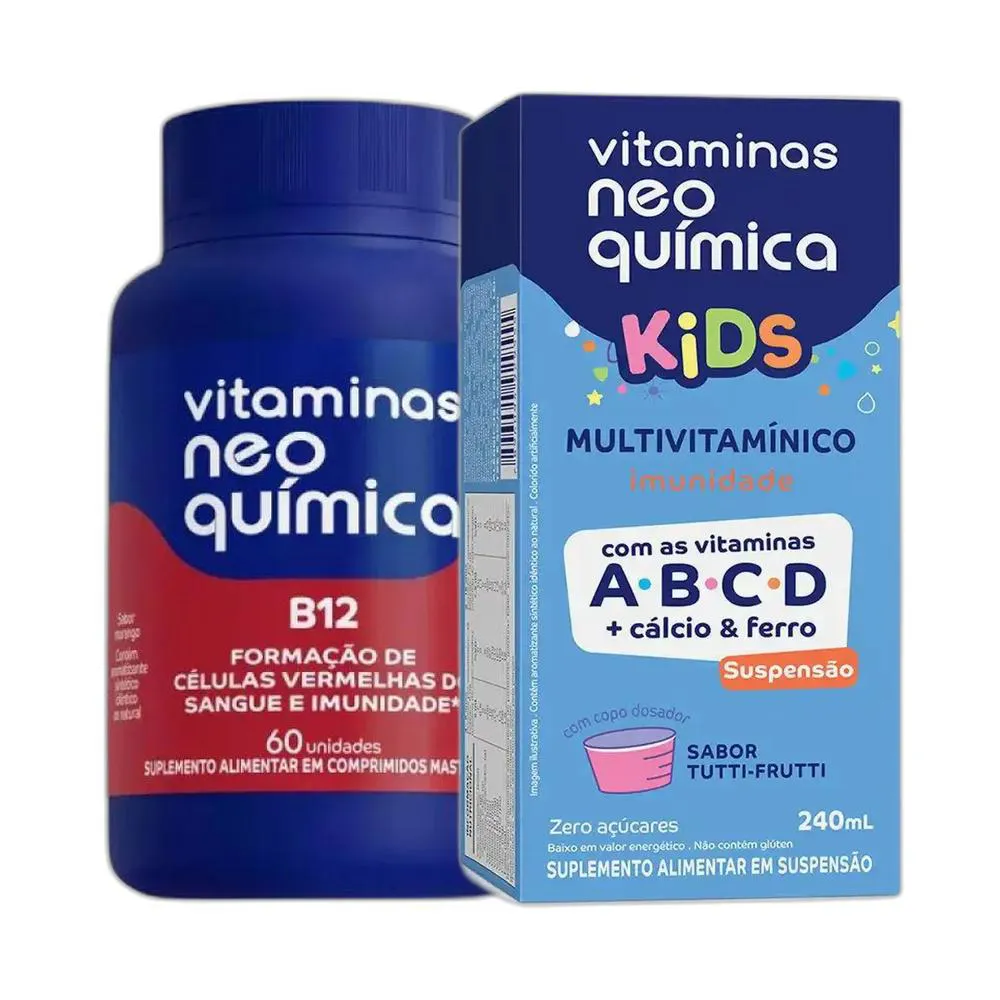 Kit B12 60 Cpr + Kids Liquido 240Ml - Neo Quimica 1434317 | Drogasil
