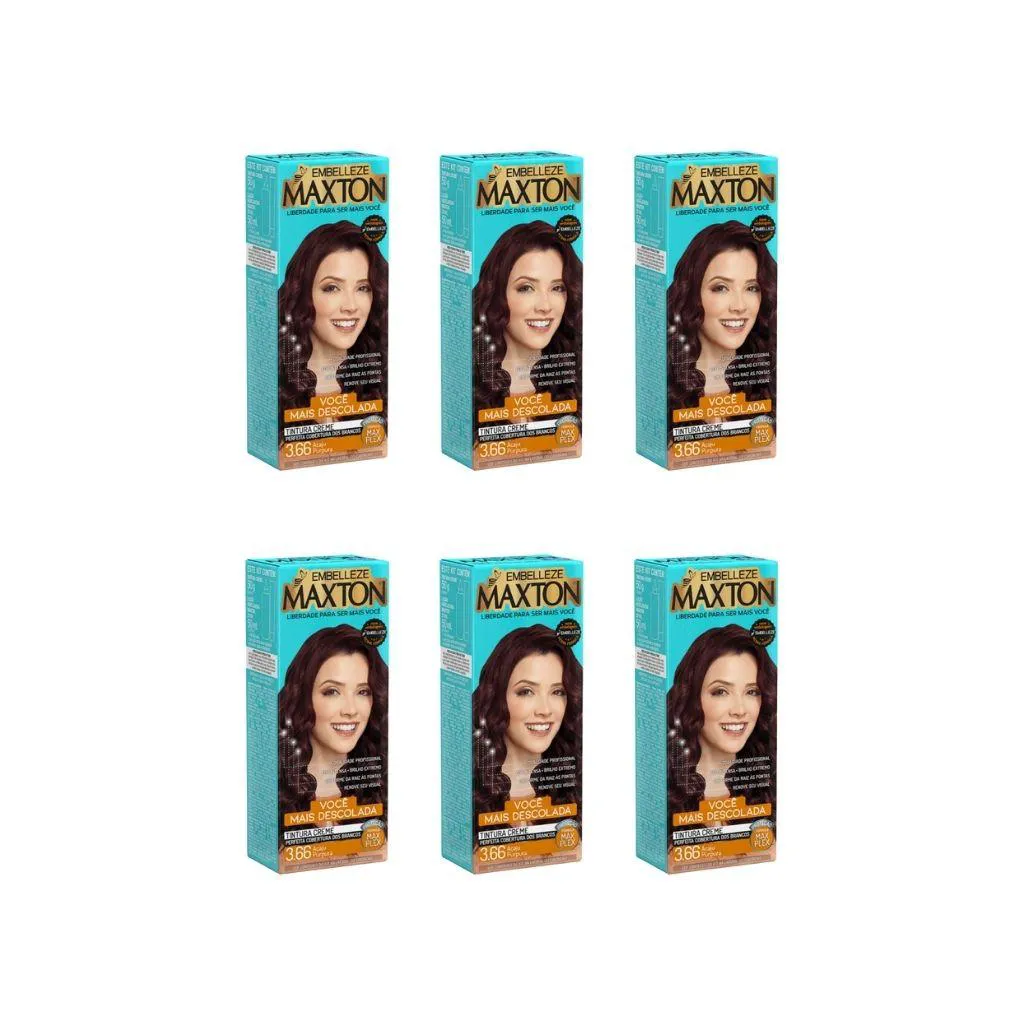 Coloracao Maxton 3.66 Acaju Purpura - Kit C/ 6Un 1436255 | Drogasil