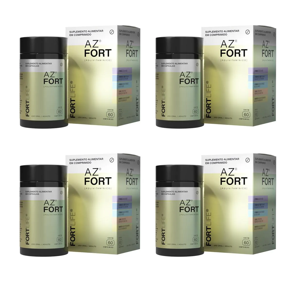 Kit 4 Az Fort Polivitaminico 60 Comprimidos Fortlife 1440134 | Drogasil