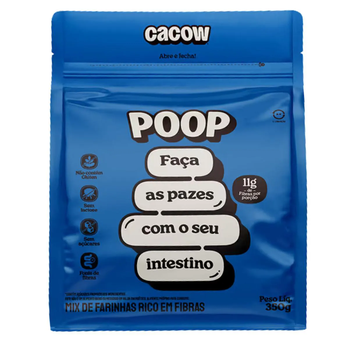 Mix de Fibras Poop Cacow Chocolate 350G SEM Sabor | Drogasil | Drogasil