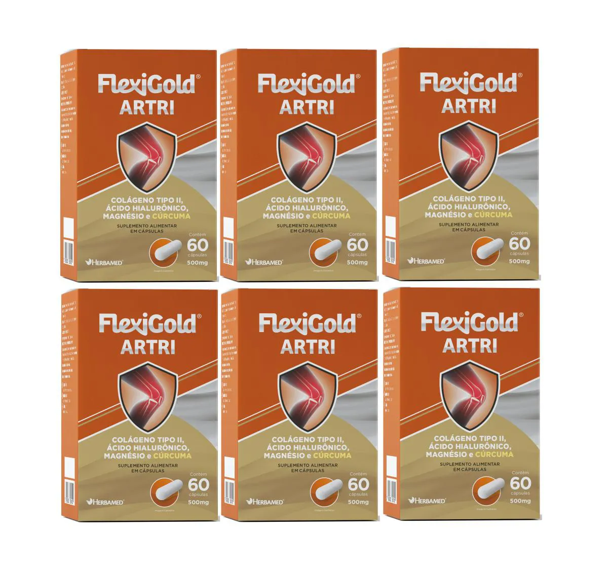 Kit 6 Flexigold Artri Colageno Tipo 2 60 Cap 40Mg - Herbamed 1453067 ...