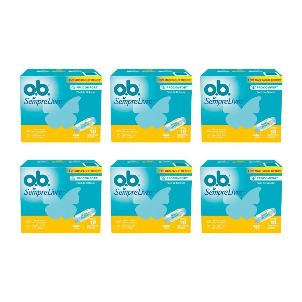 Absorvente Ob com 10Un Medio Sempre Livre - Kit C/ 6Un | Drogasil ...