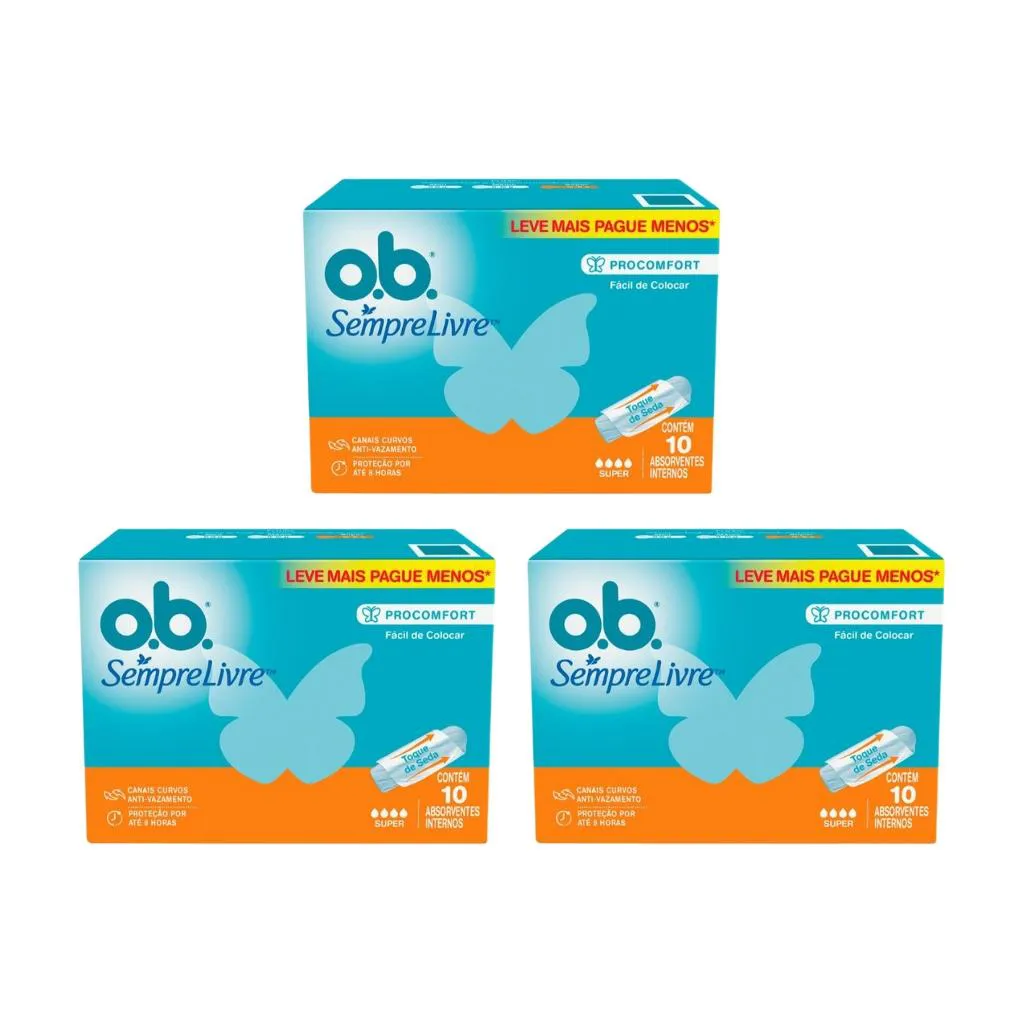 Absorvente Ob com 10Un Super Sempre Livre - Kit C/ 3Un | Drogasil ...
