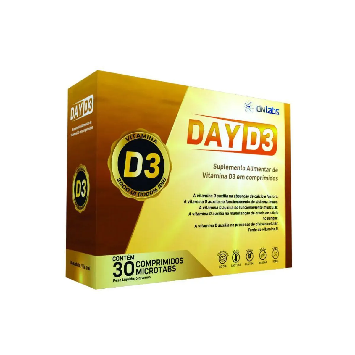 Day D3 - 30 Comprimidos Microtabs - Idn Labs 1464213 | Drogasil