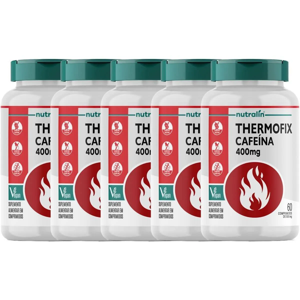 Kit 5X Thermofix Cafeina - 60 Comprimidos - Nutralin 1464945 | Drogasil