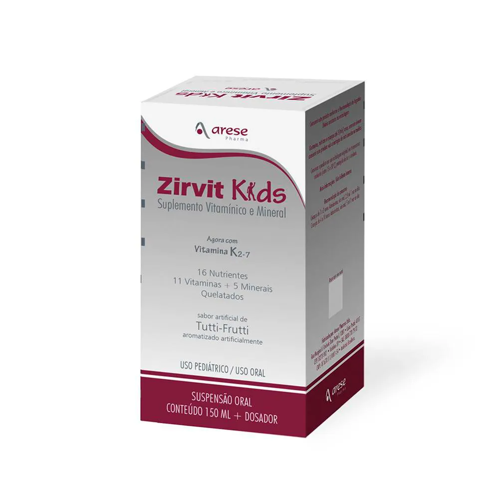 Suplemento Vitamínico e Mineral Zirvit Kids 150ml Suspensão Arese ...