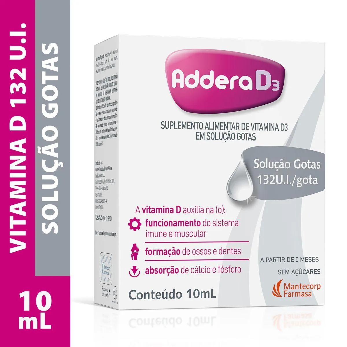 Vitamina D Addera D3 400UI Gotas com 10ml | Droga Raia
