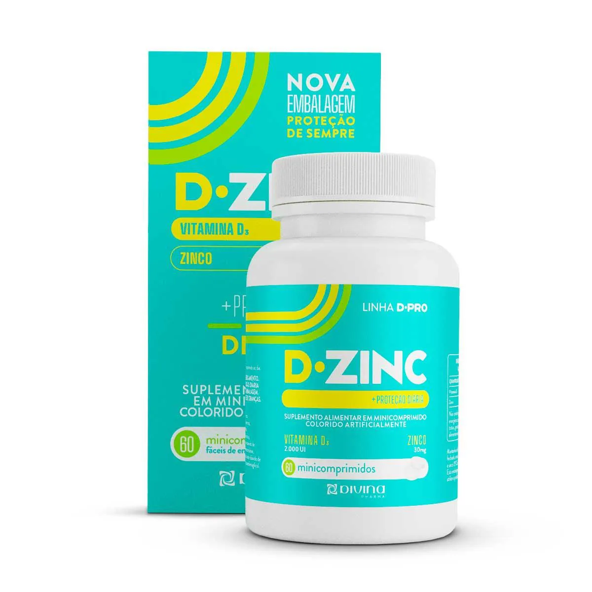 D-Zinc Vitamina D + Zinco com 60 Comprimidos | Droga Raia