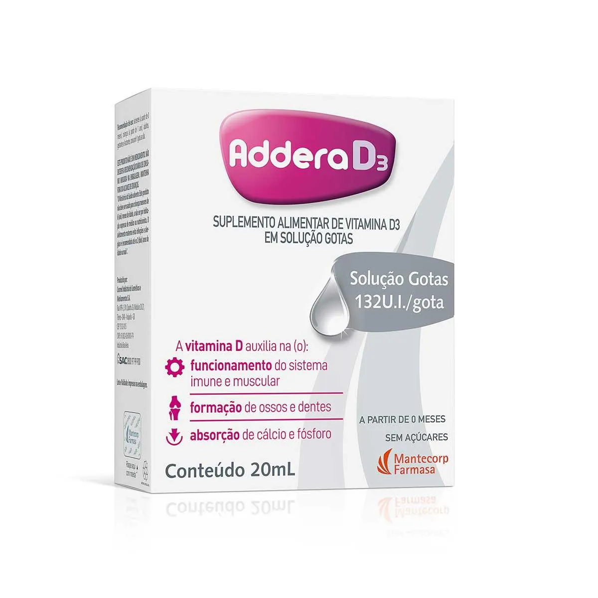 Vitamina D Addera D3 400UI Gotas com 10ml | Droga Raia