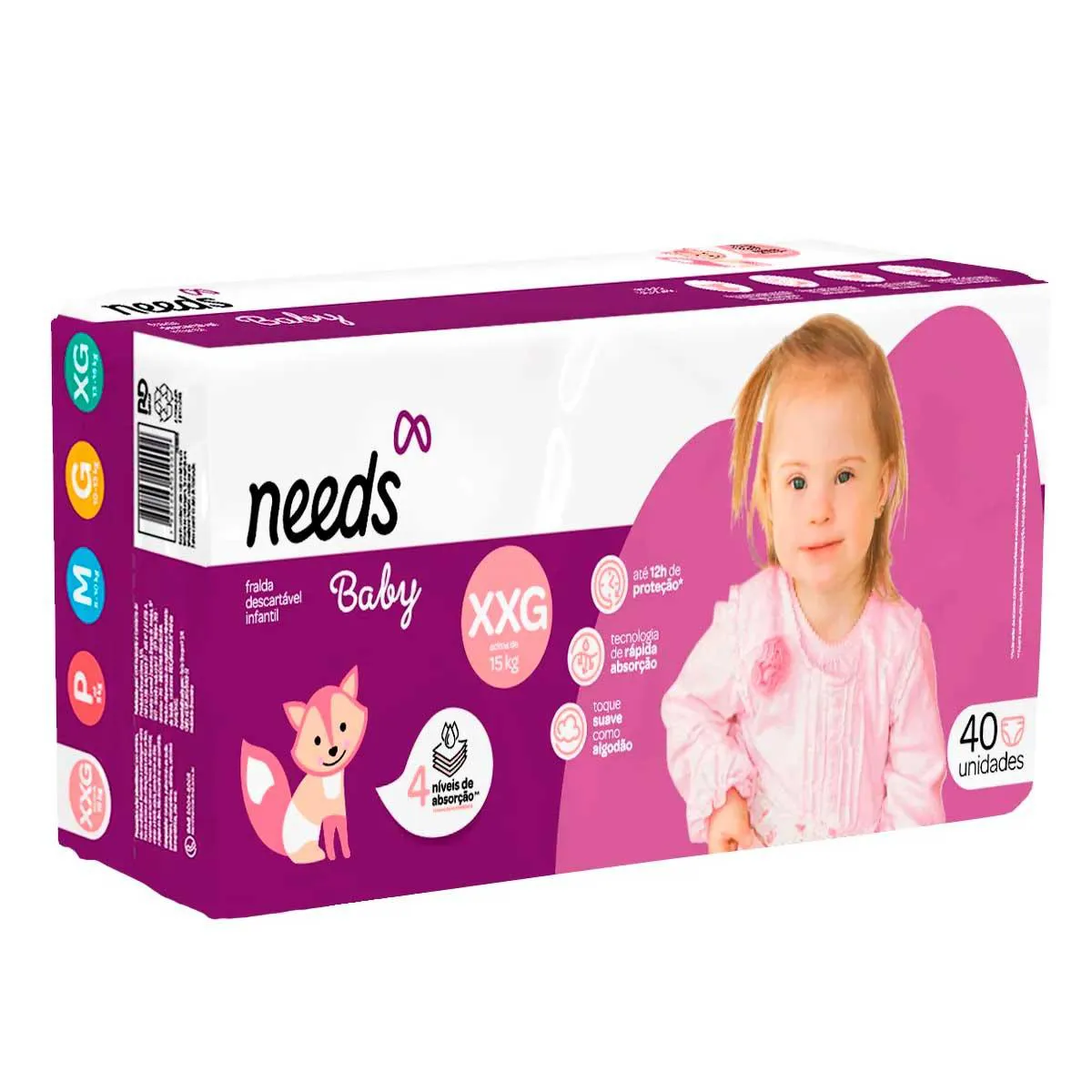 Fralda Needs Baby Mega XXG 34 unidades - Melhor preço online | Droga Raia