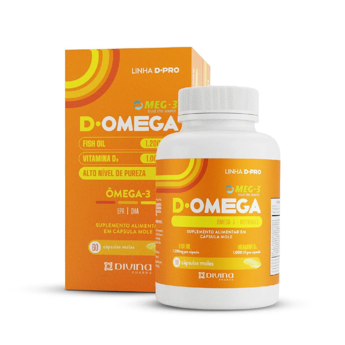 D-Omega Ômega 3 + Vitamina D 60 Cápsulas: Encontre online | Droga Raia