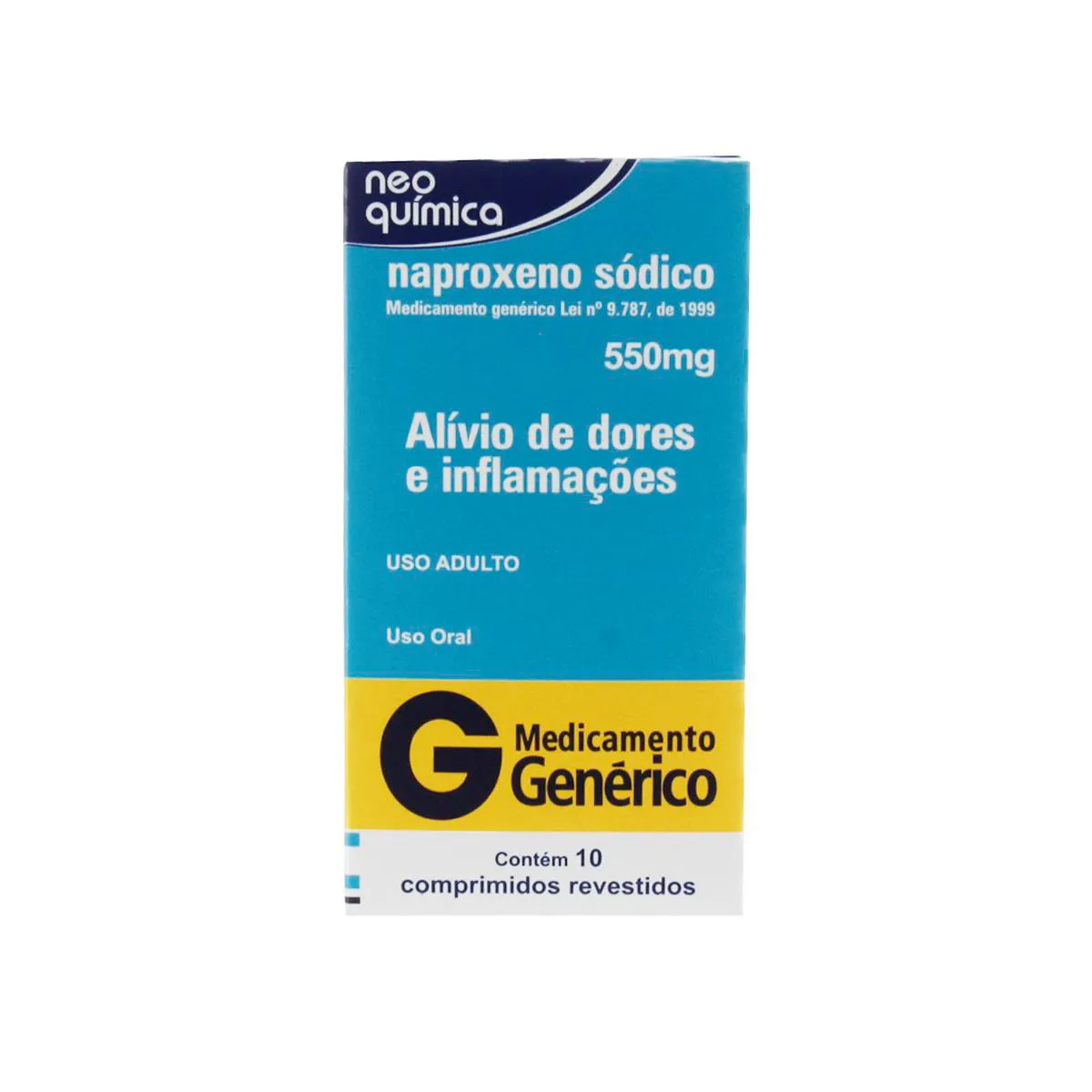 Naproxeno Sódico 550mg 20 comprimidos - Neo Química - Genérico | Droga Raia