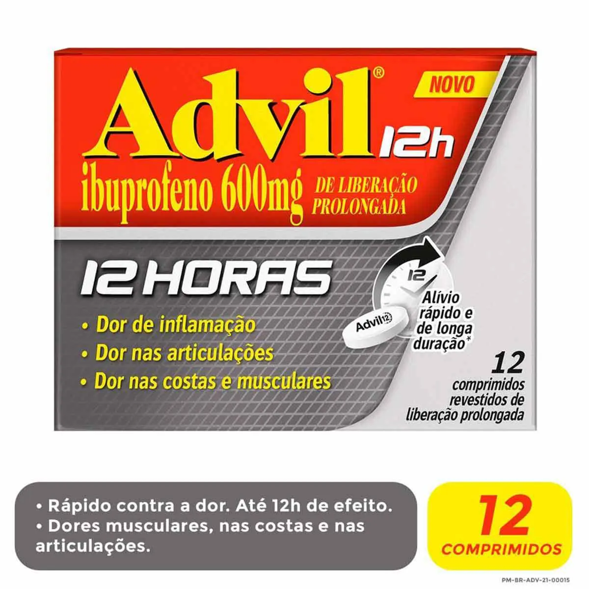 Advil 600mg 12 Horas com 12 comprimidos - Veja onde encontrar | Drogasil