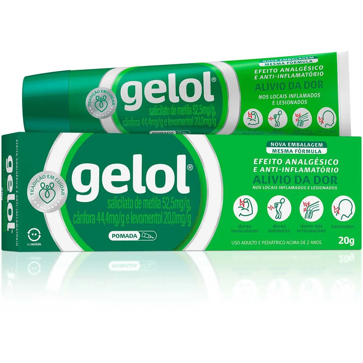 Gelol 52,5mg/g Pomada com 20g: Encontre online | Drogasil