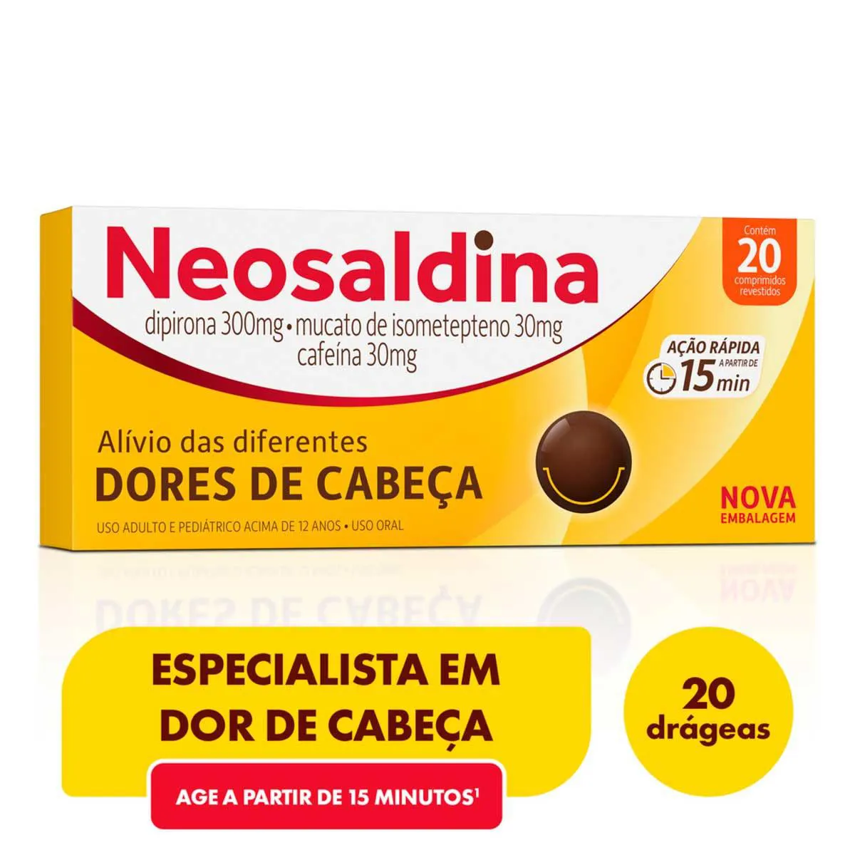 Neosaldina 20 Drágeas - Preço e para que serve | Droga Raia