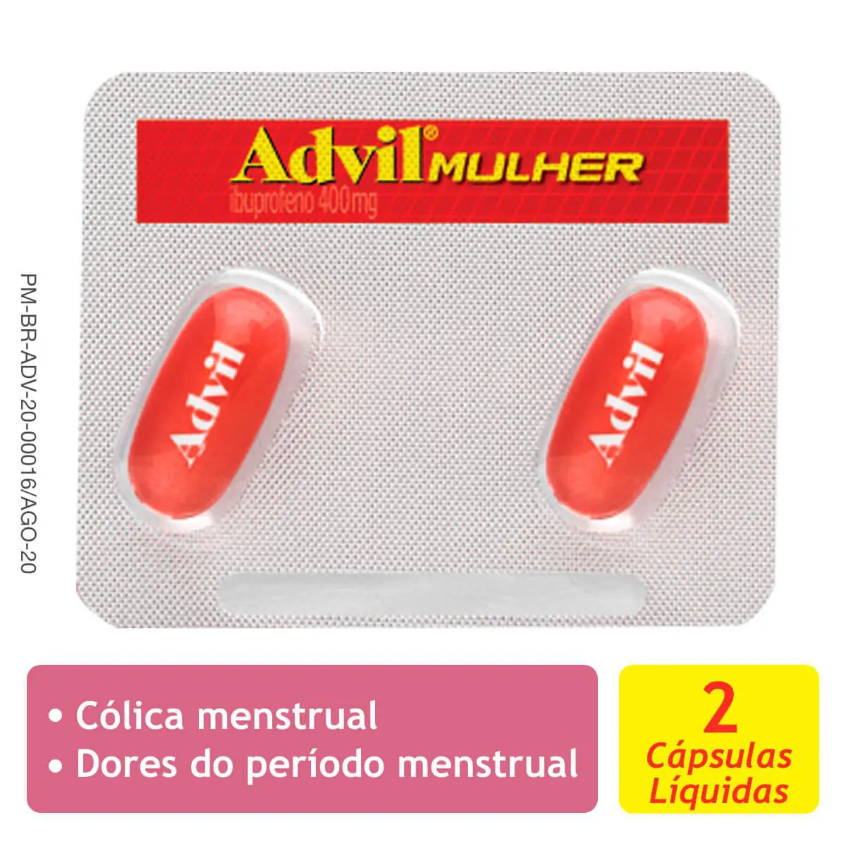 Advil Mulher 400mg com 2 Cápsulas | Droga Raia