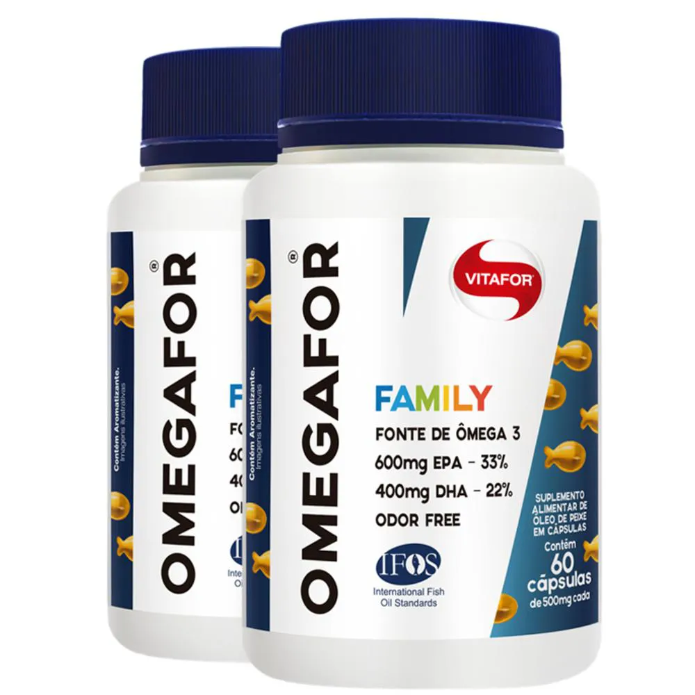 KIT 2 ÔMEGAFOR FAMILY ÔMEGA 3 VITAFOR 60 CáPSULAS | Droga Raia
