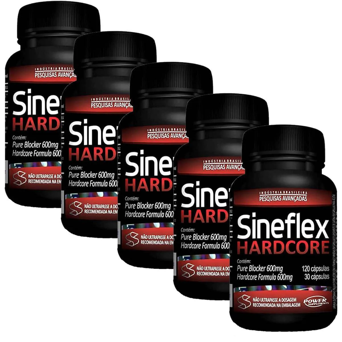 KIT 5 - SINEFLEX HARDCORE 150 CáPSULAS - POWER SUPPLEMENTS | Droga Raia