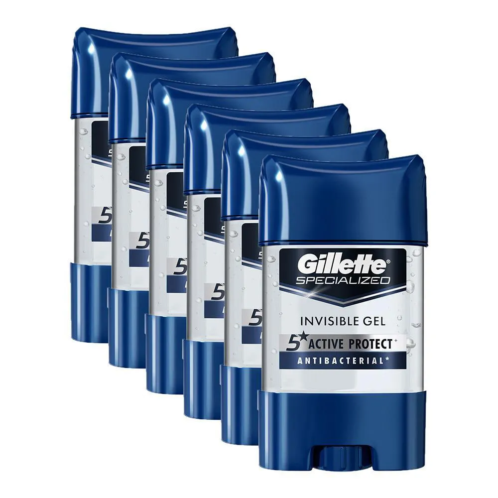 KIT 6 DESODORANTES GILLETTE ANTITRANSPIRANTE CLEAR GEL ANTIBACTERIAL KIT 6 DESODORANTES GILLETTE ANTITRANSPIRANTE CLEAR GEL ANTIBACTERIAL