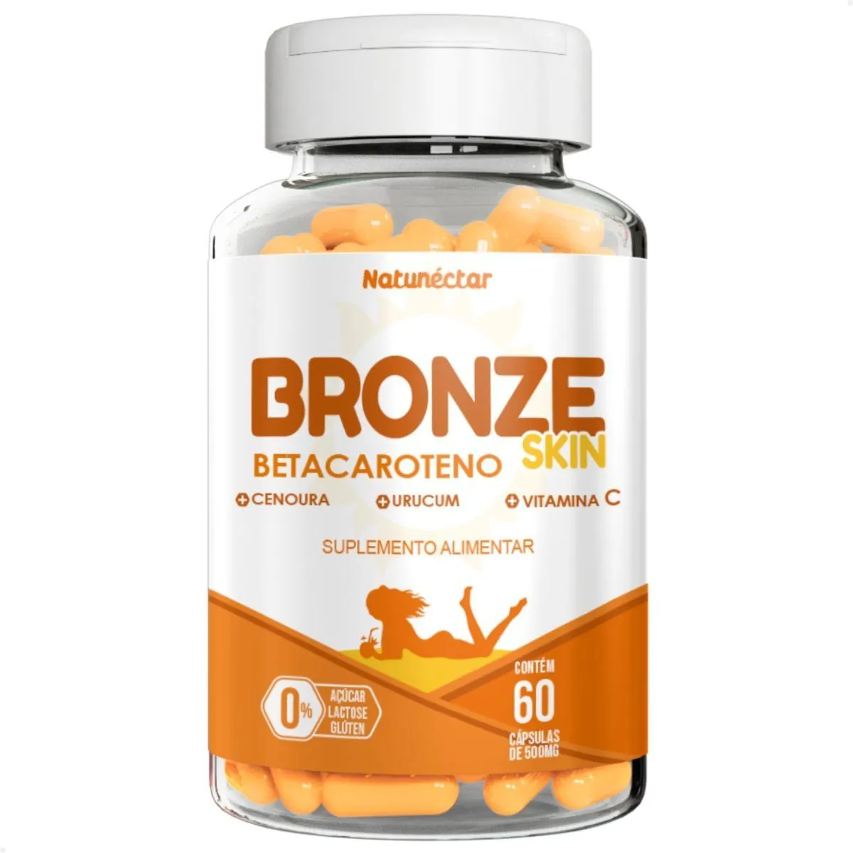 BRONZE SKIN- BETACAROTENO- URUCUM- VIT. C- 60 CAPS. 500MG | Droga Raia