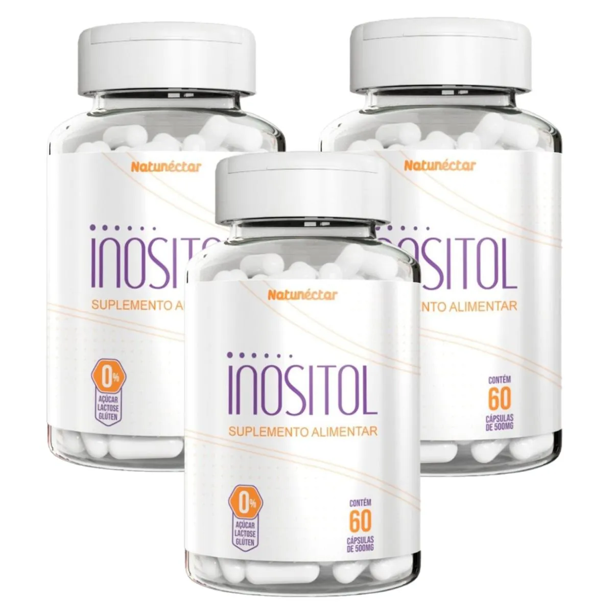 3X INOSITOL- 100% NATURAL- 60 CáPS. 500MG - NATUNéCTAR | Droga Raia