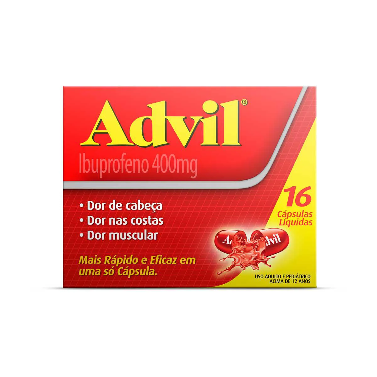 Advil 400mg com 16 cápsulas | Drogasil