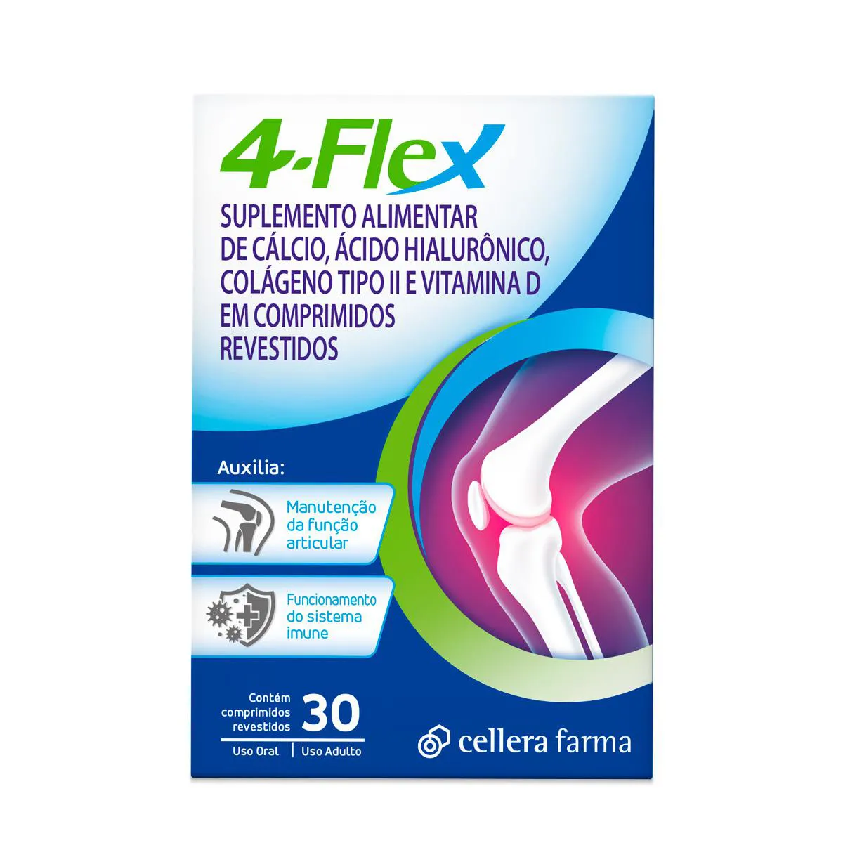 4FLEX COLAGENO TIPO 2 CALCIO E HA 30 COMPRIMIDOS 959782 | Drogasil