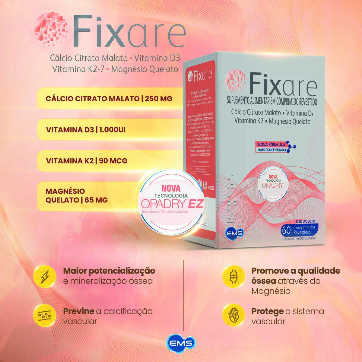 Suplemento Alimentar Fixare 60 Comprimidos: Confira o preço! | Drogasil