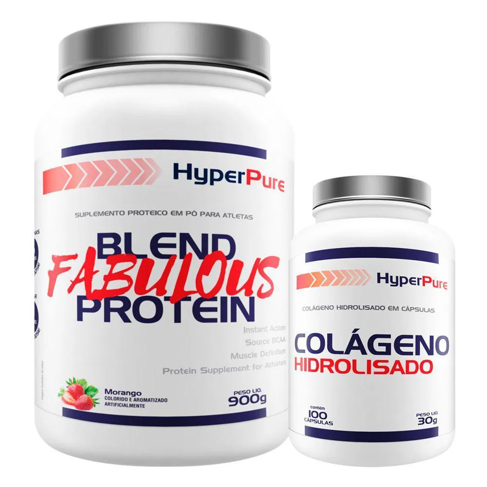 KIT FABULOUS BLEND PROTEIN 900G + COLáGENO 100CáPS HYPERPURE | Droga ...